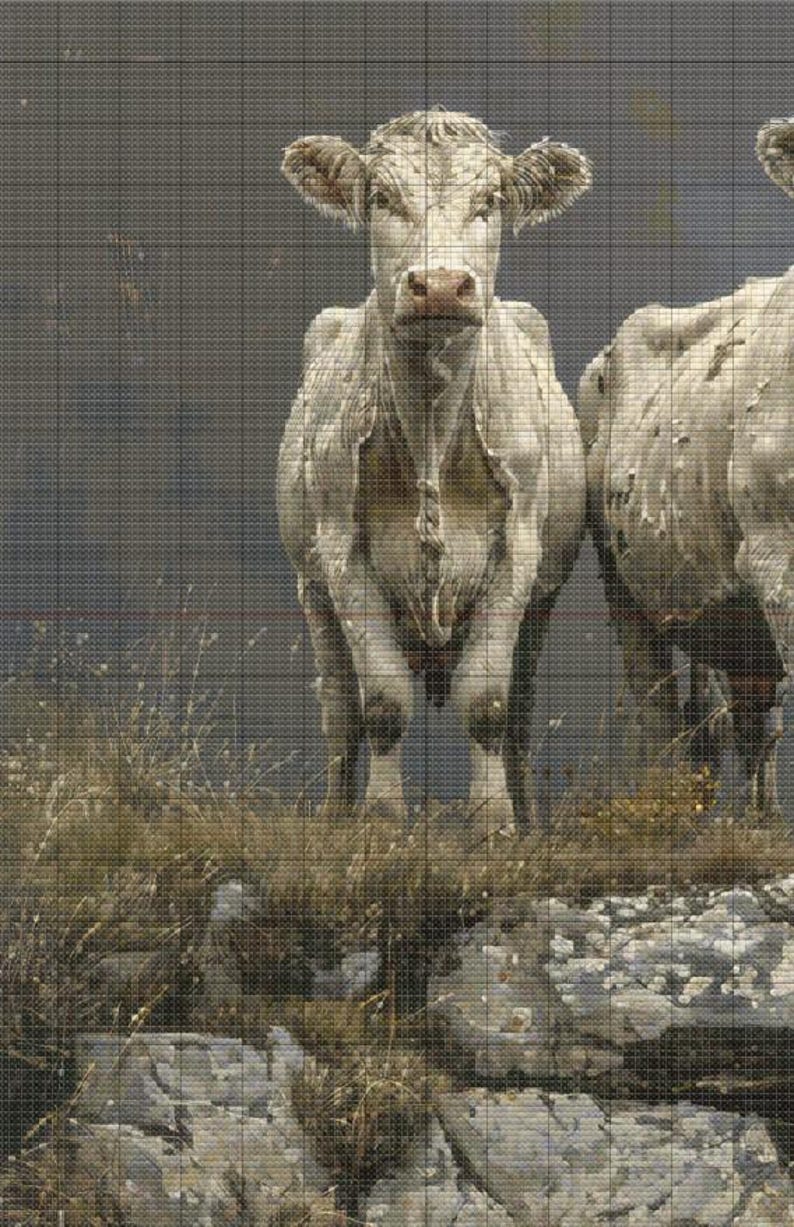 White Cows Cross Stitch Pattern. Instant PDF Download. 60.000 Stitches ...