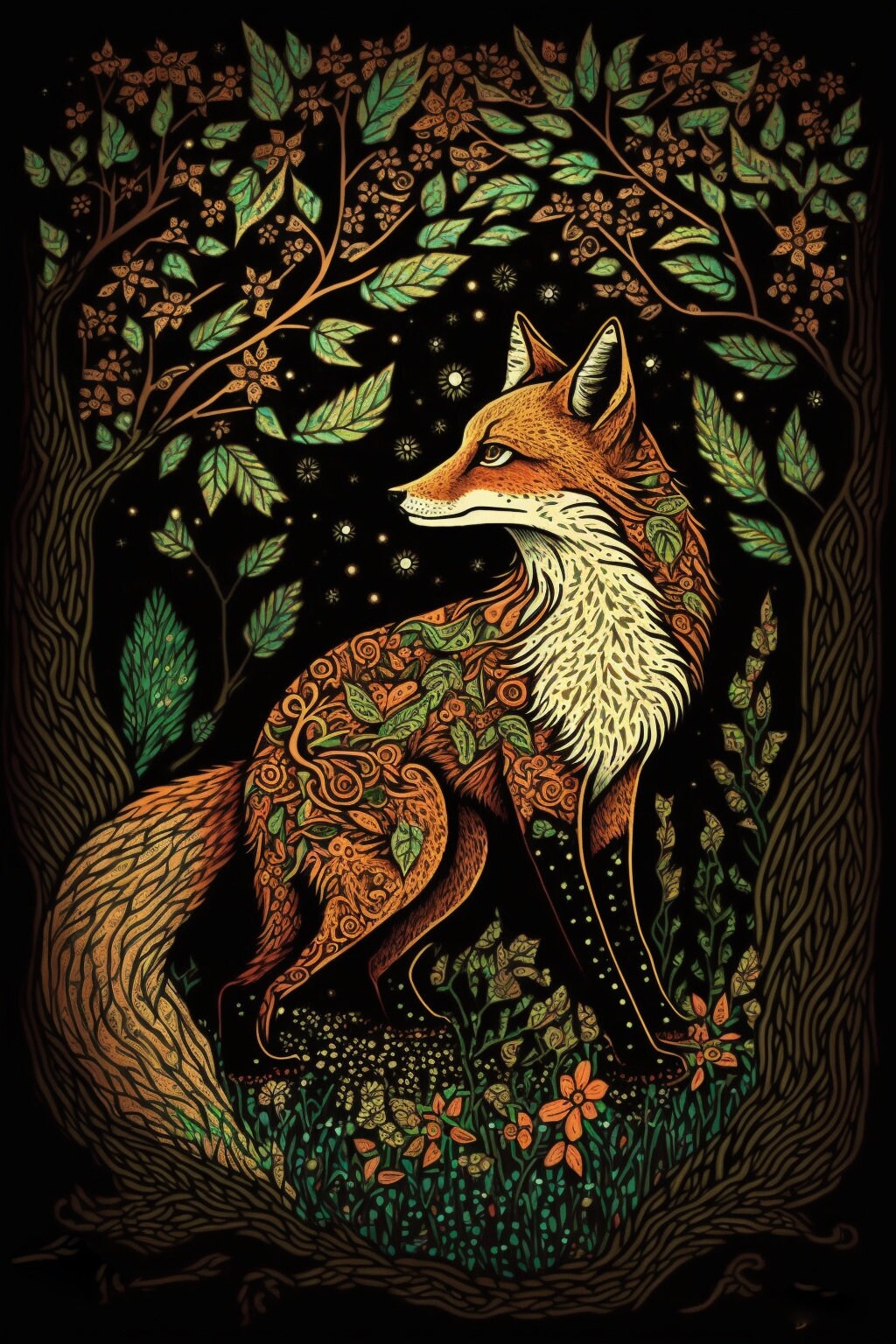 Woodland Fox Cross Stitch Pattern: Detailed Nature Scene (PDF Download ...