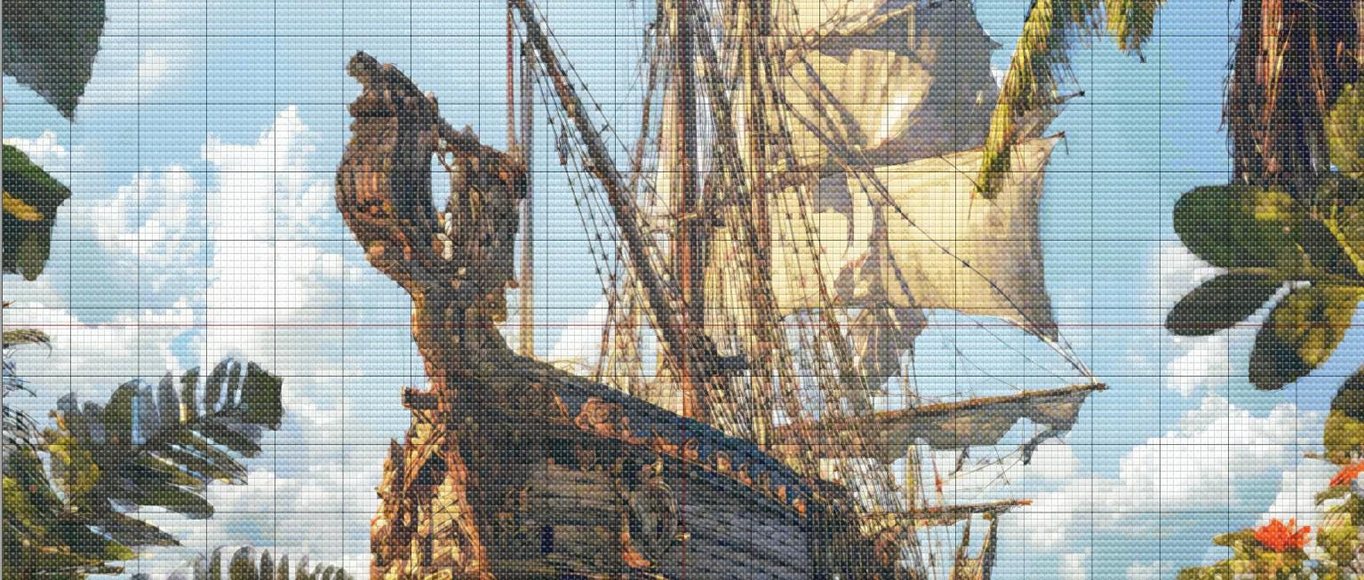 Old Sailing Ship Cross Stitch Pattern. Instant PDF Download. 53,000 ...