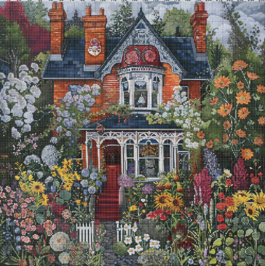 Garden Cottage Cross Stitch Pattern. Instant PDF Download. 62,500 ...