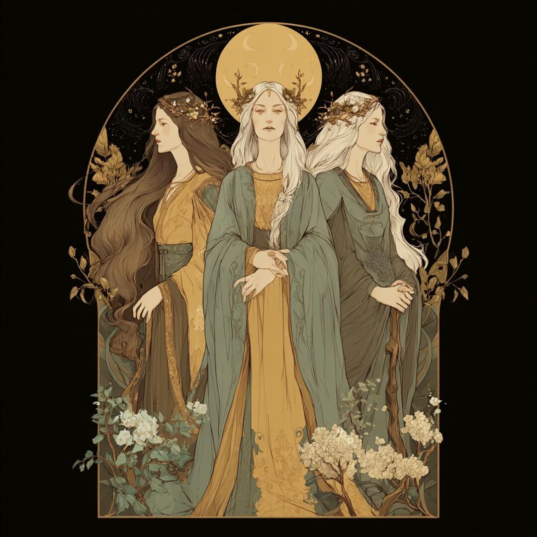 Triple Goddess Pagan Wicca Cross Stitch Pattern. Instant PDF Download ...