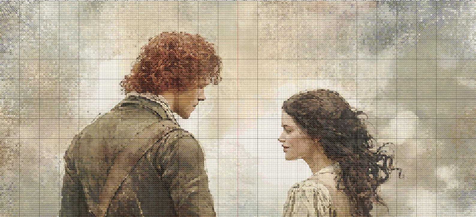Outlander Claire Jamie Fraser Cross Stitch Pattern. Instant PDF ...