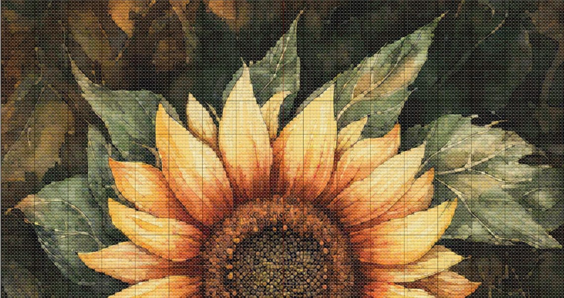 Sunflower Sun Flower Cross Stitch Pattern. Instant PDF Download. 50,400 ...