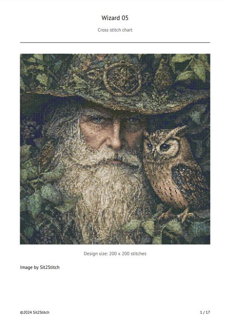 Wizard Cross Stitch Pattern - PDF Download - Instant Download - 40,000 ...