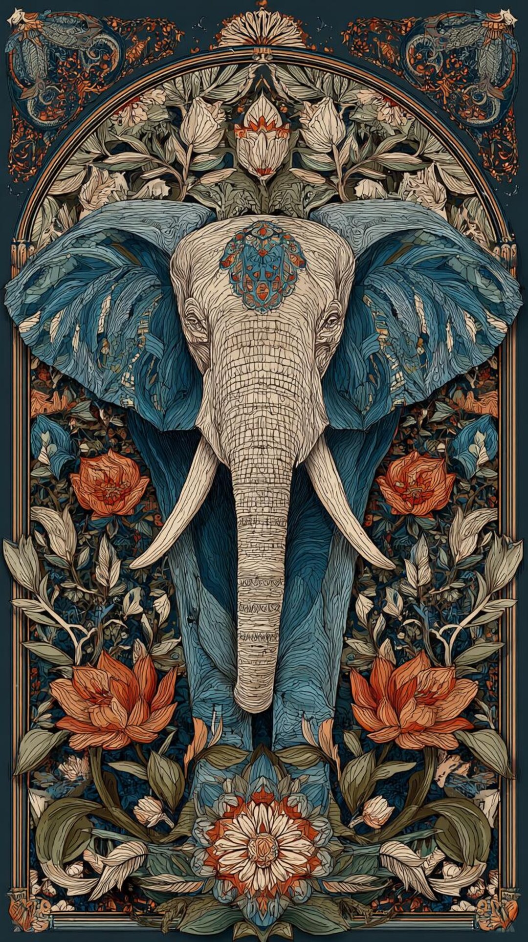 Boho Elephant Cross Stitch Pattern: Floral Arch (PDF Download, 168x300 ...