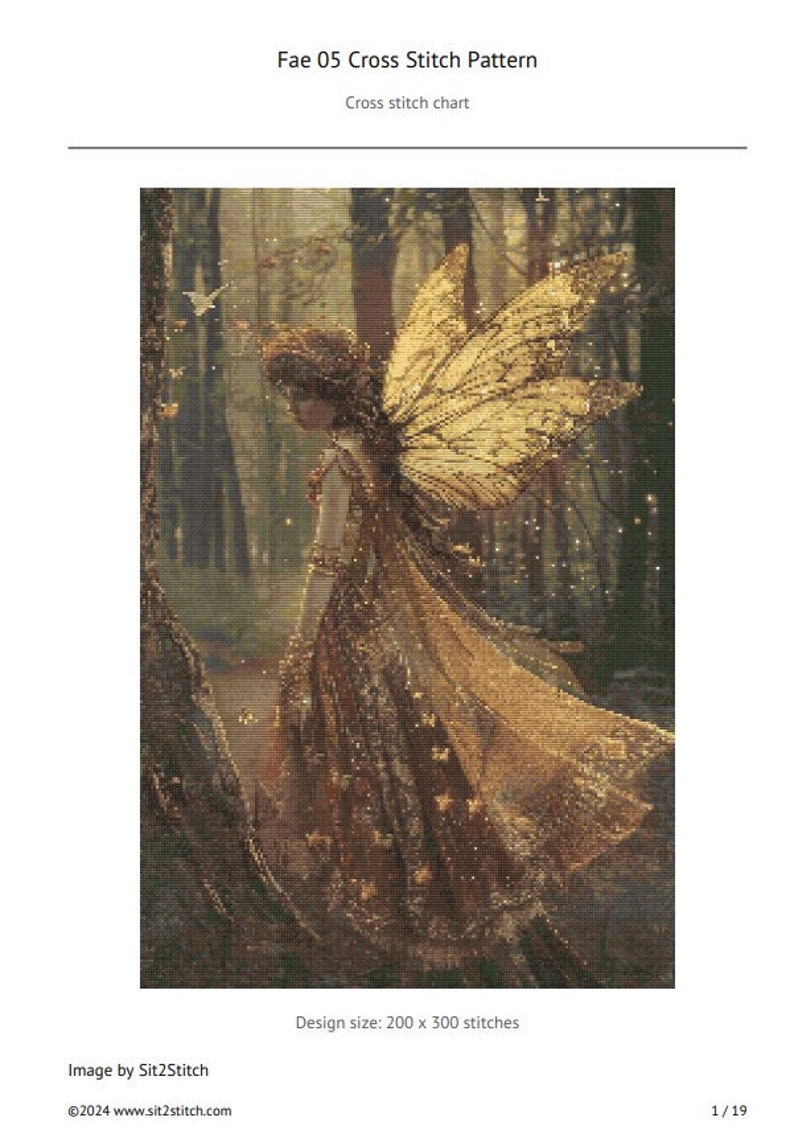 Fae 05 Cross Stitch Pattern. PDF Downloadable Cross Stitch Pattern ...