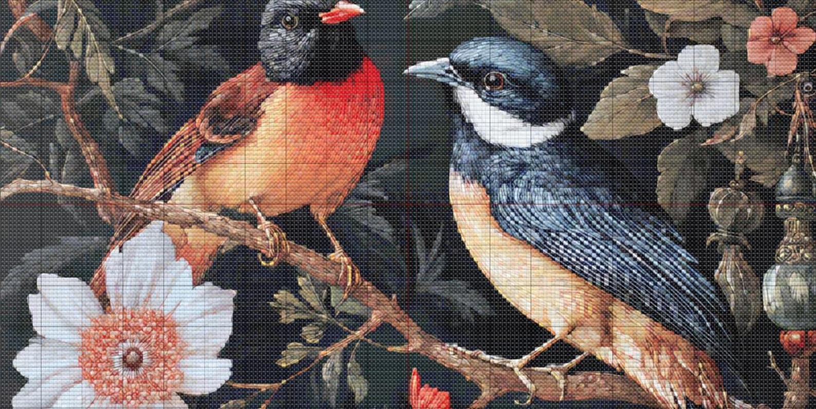 Baroque Nature Birds Cross Stitch Pattern. Instant PDF Download. 60k ...