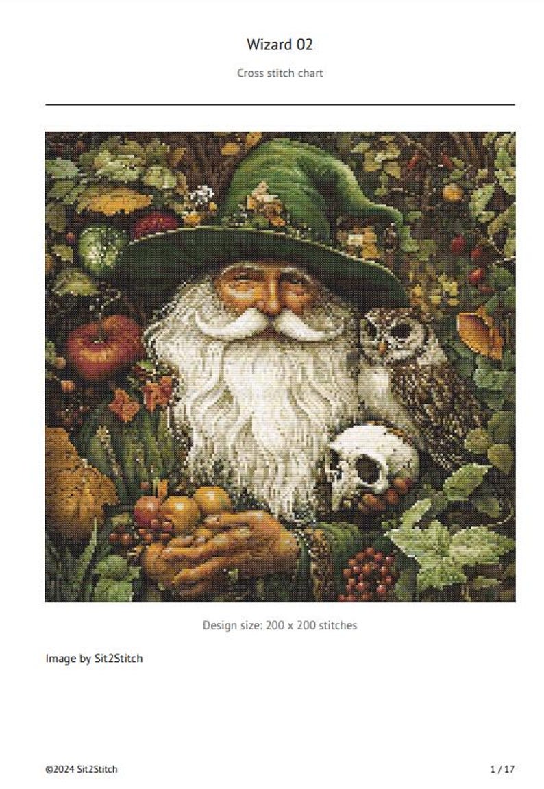Wizard Cross Stitch Pattern - PDF Download - Instant Download - 40,000 ...