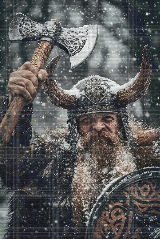 Viking Warrior Cross Stitch Pattern. Instant PDF Download. 60k Stitches ...