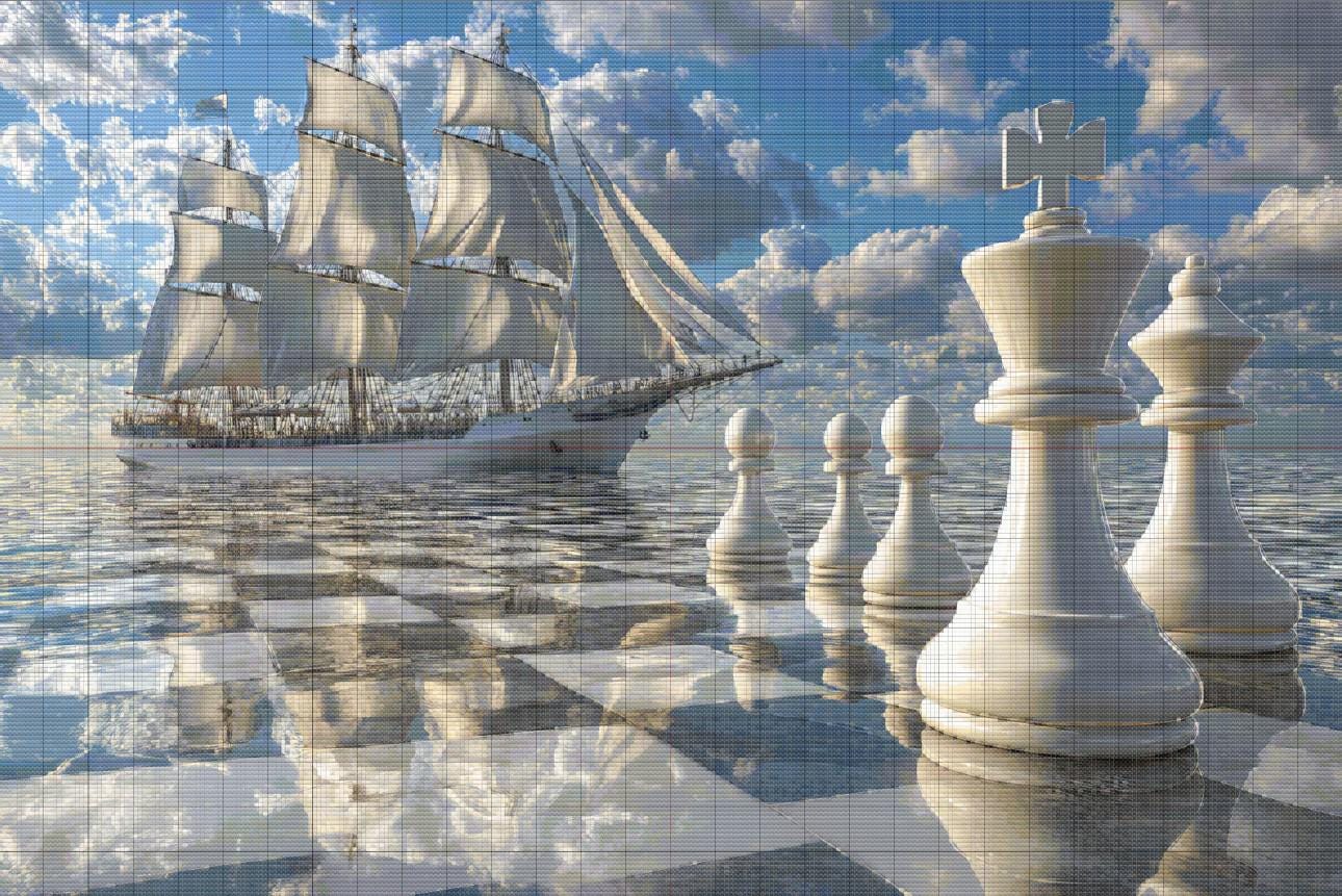 Ship Chess Cross Stitch Pattern. Instant PDF Download. 60k Stitches. - Etsy
