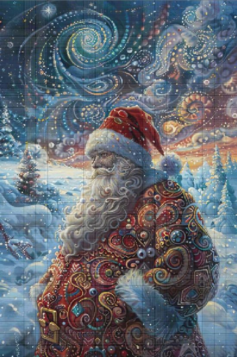 Santa 05 Cross Stitch Pattern. Digital PDF Download. 60,000 Stitches - Etsy
