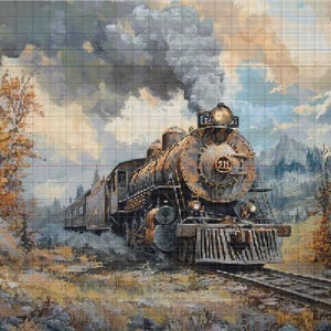 Steam Train Cross Stitch Pattern. Instant PDF Download. 60k Stitches ...