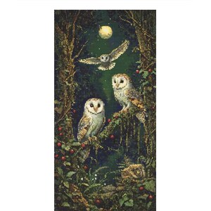 Three Barn Owls Cross Stitch Pattern. Instant PDF Download. 45,000 ...