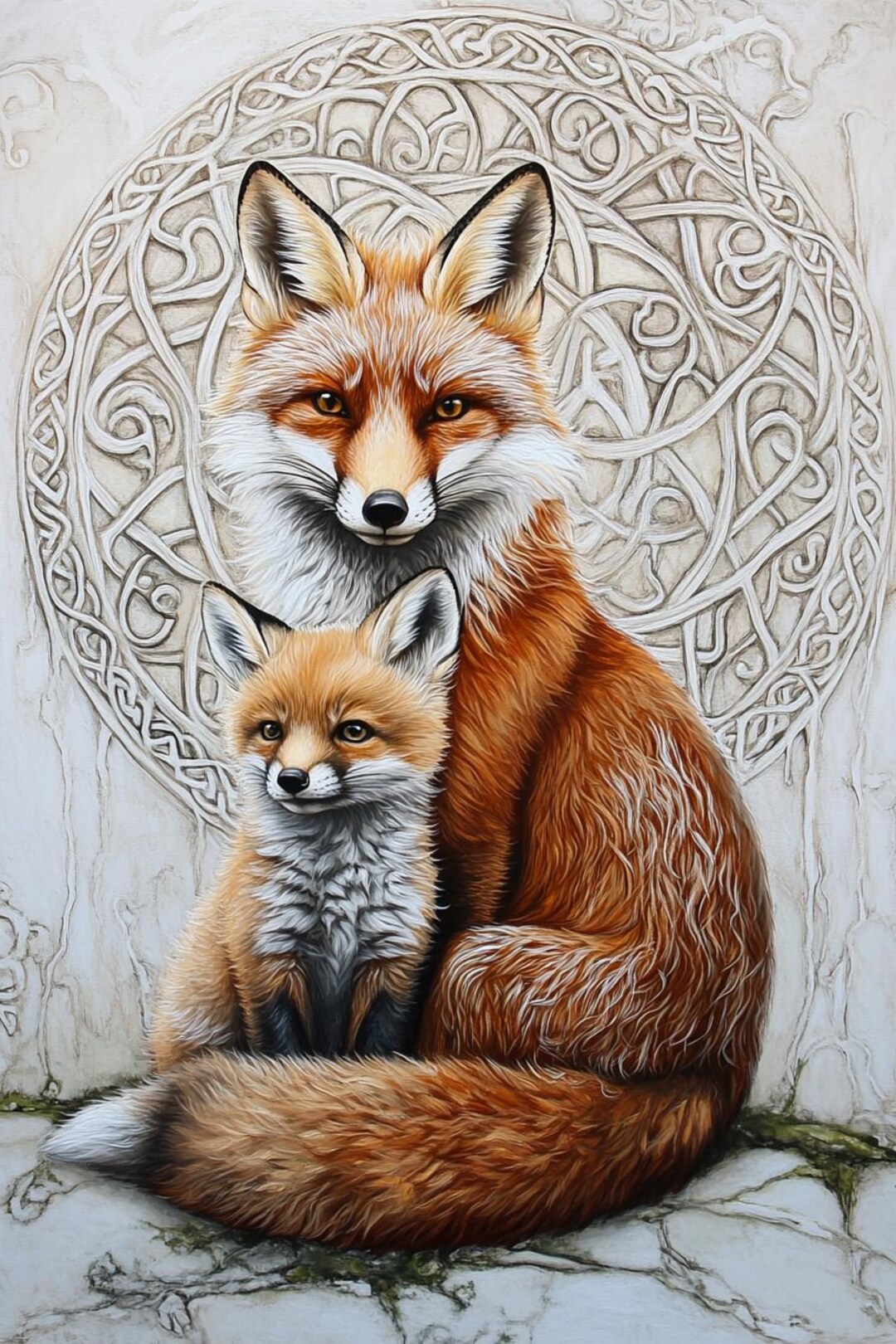 Celtic Fox Vixen With Cub Cross Stitch Pattern. Instant PDF Download ...