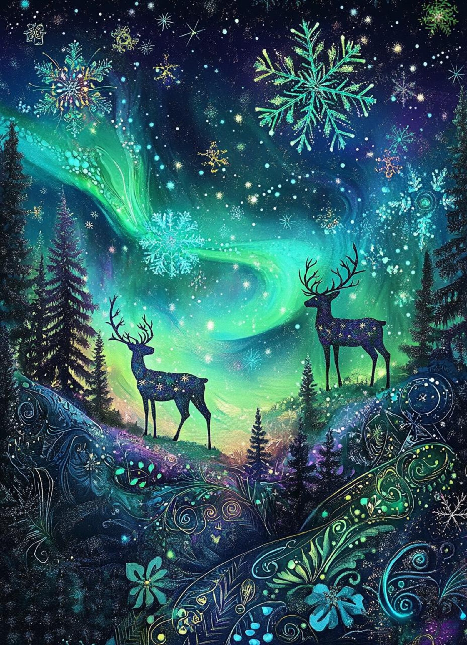 Aurora Reindeer Cross Stitch Pattern. Instant PDF Download. 65,618 ...