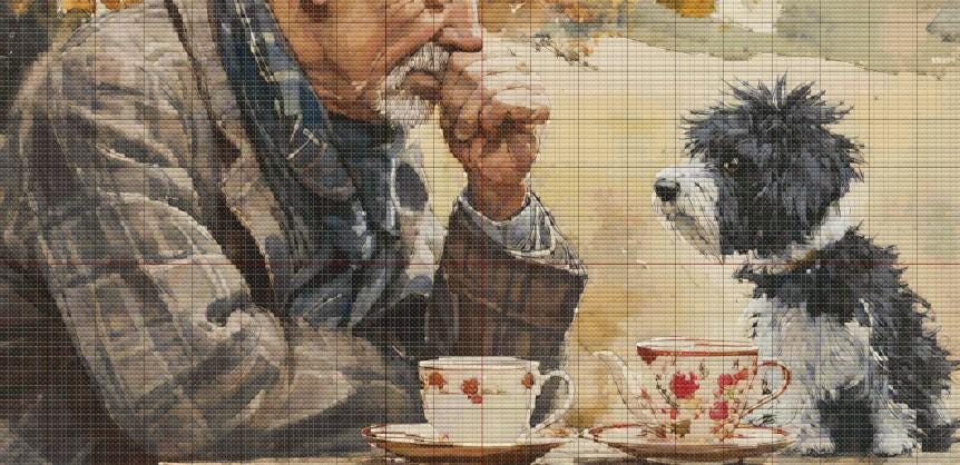 Old Man With Dog Cross Stitch Pattern. Instant PDF Download. 60,000 ...