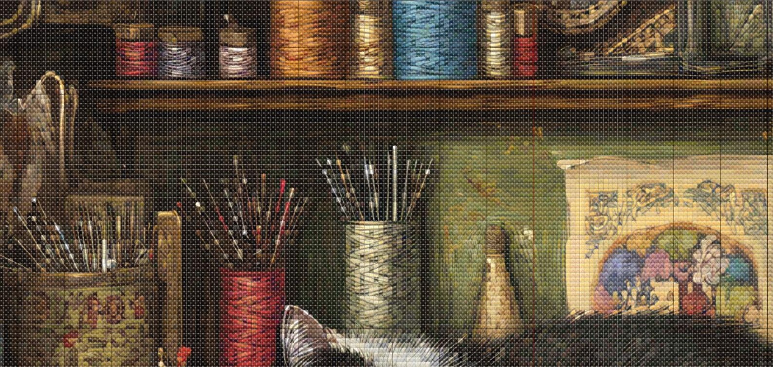 Sleeping Cat Sewing Room Cross Stitch Pattern. Instant PDF Download ...