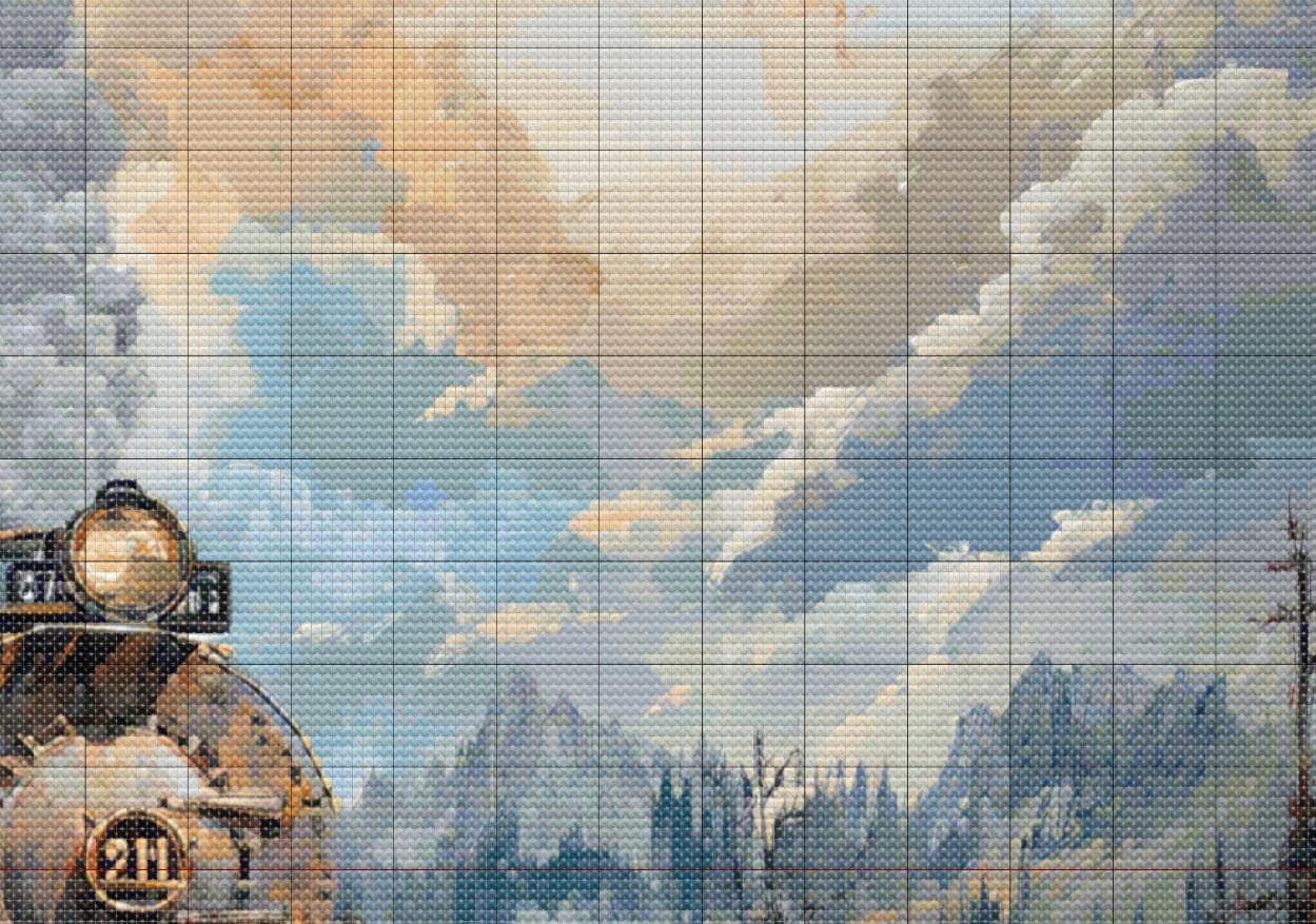 Steam Train Cross Stitch Pattern. Instant PDF Download. 60k Stitches ...