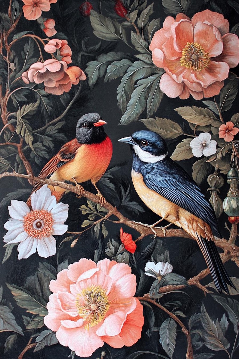 Baroque Nature Birds Cross Stitch Pattern. Instant PDF Download. 60k ...