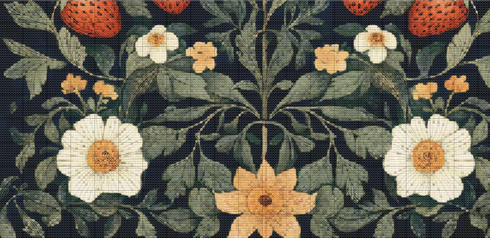 William Morris Vintage Birds, Plants, Fruit Cross Stitch Pattern ...