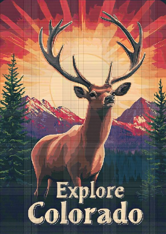 Colorado Destination Cross Stitch Pattern: Mountain Landscape (PDF ...