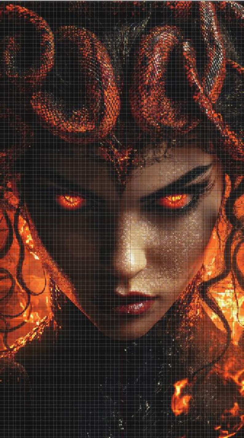 Medusa Cross Stitch Pattern. Instant PDF Download. 50,400 Stitches - Etsy