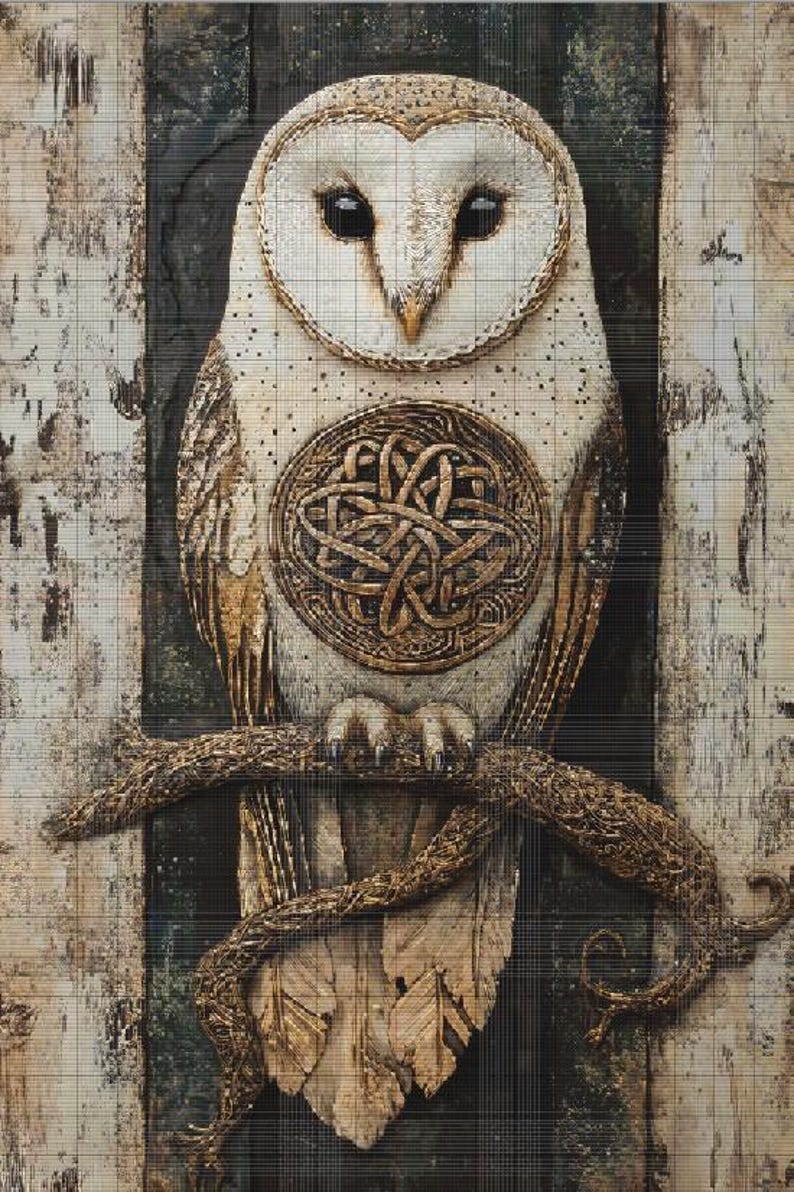 Celtic Pagan Barn Owl Cross Stitch Pattern. Digital PDF Download ...