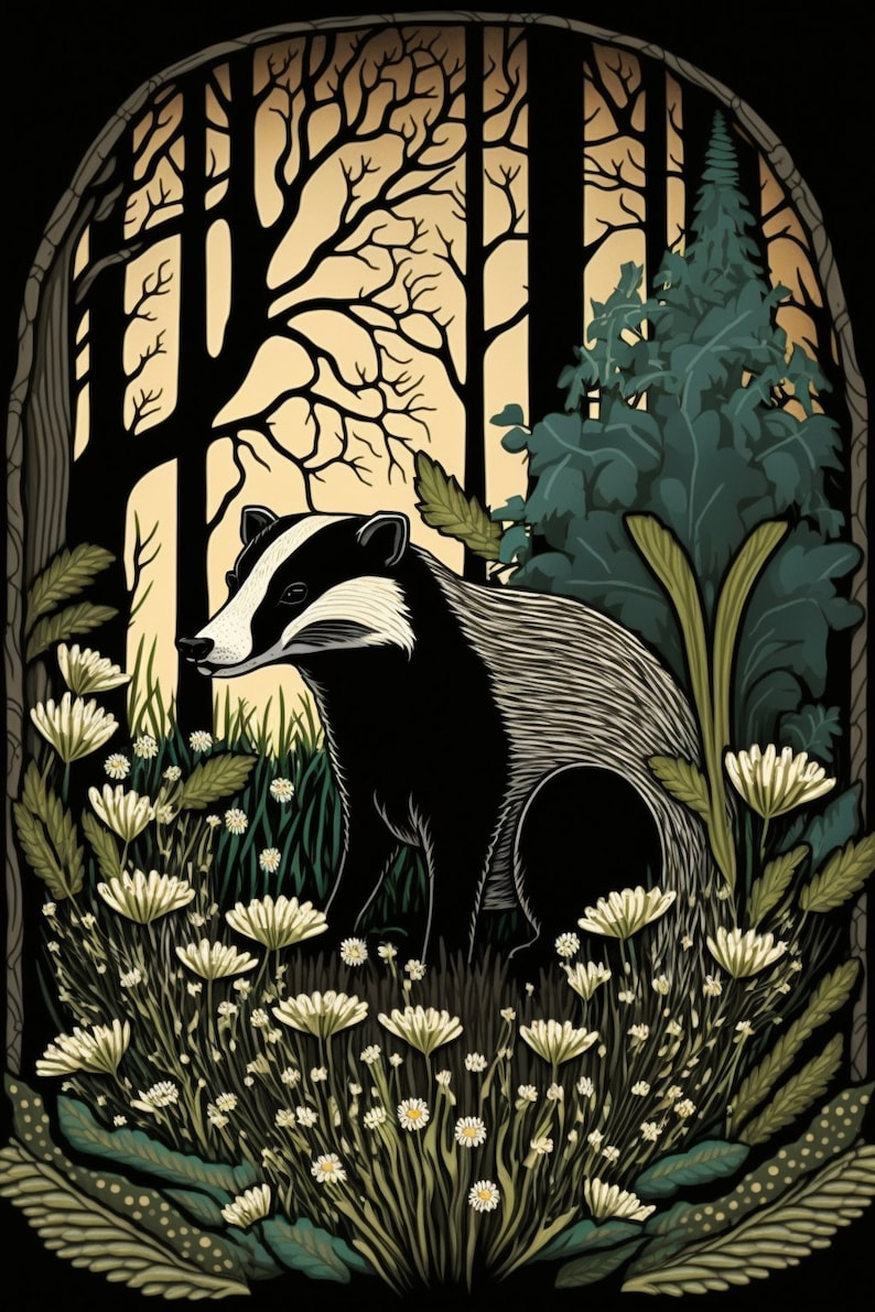 Badger in Forest Cross Stitch Pattern: Tile 01 (PDF) - Etsy Canada