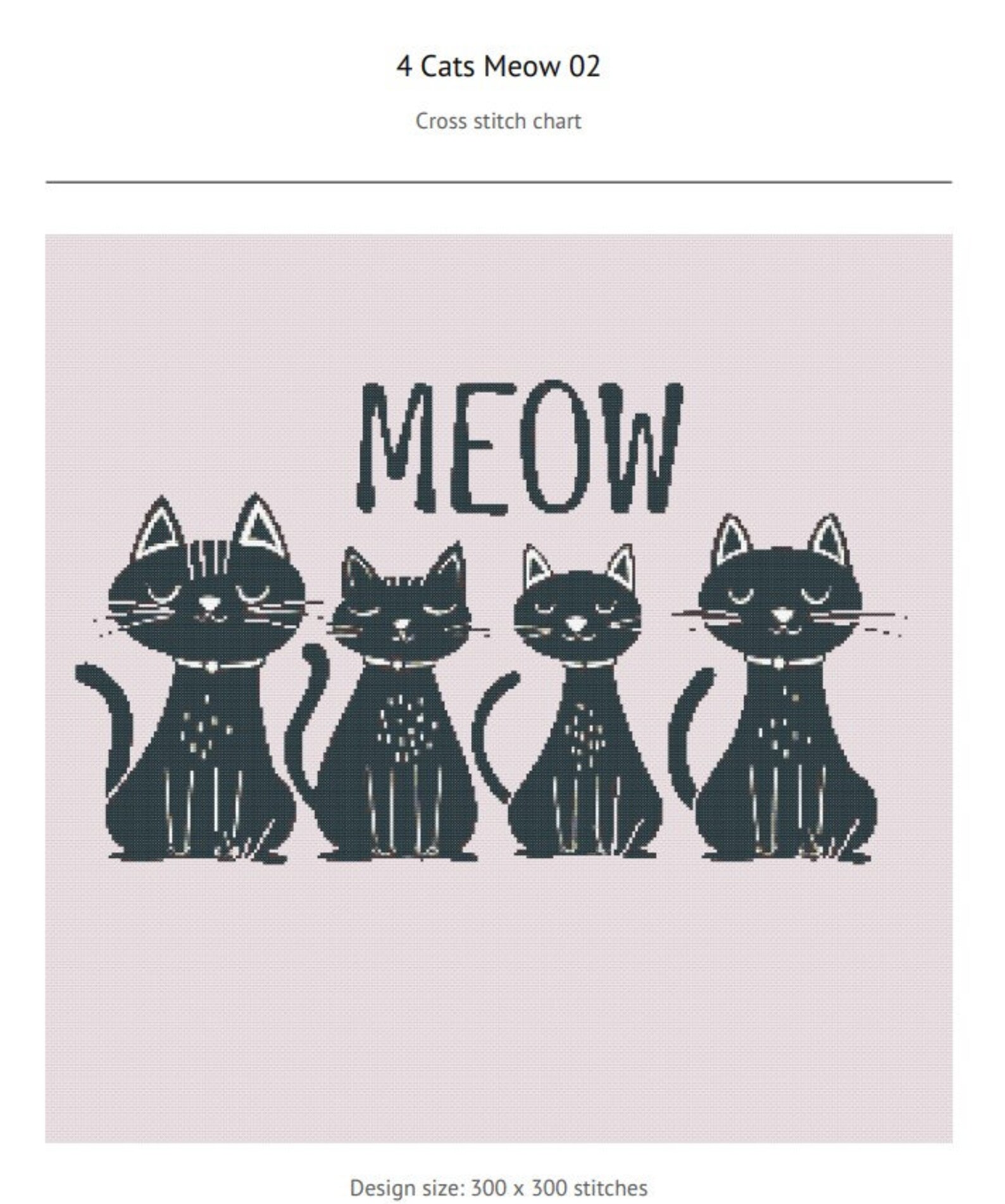 4 Cats Meow 02 Cross Stitch Pattern. Digital PDF Download. 40,000 ...