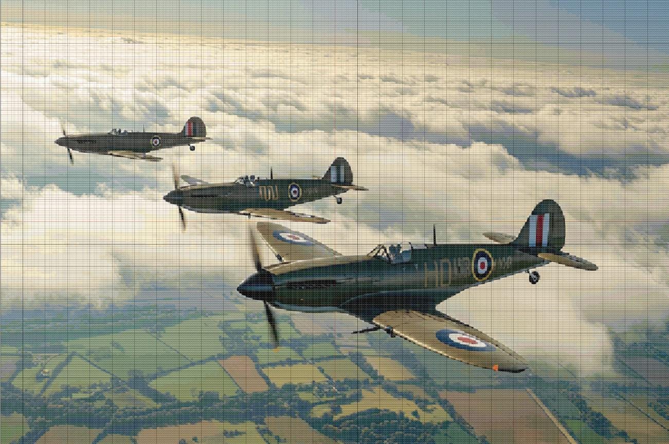 Spitfire Cross Stitch Pattern. Instant PDF Download. 60,000 Stitches ...