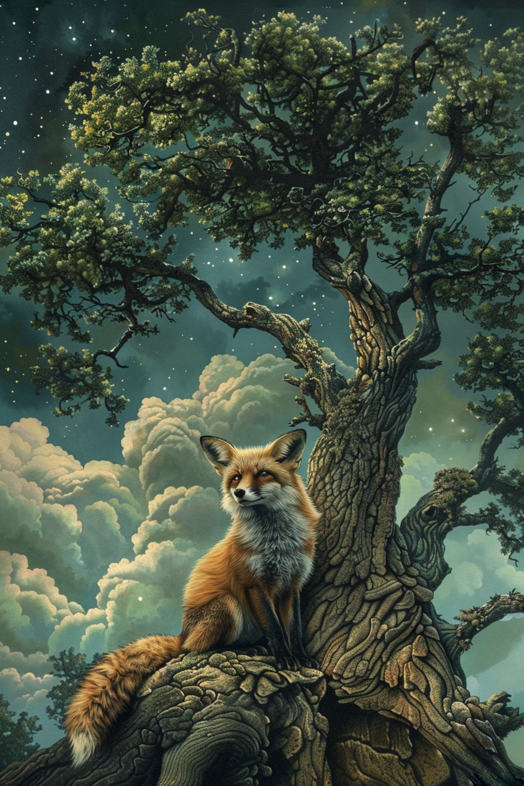Fox Under a Tree Cross Stitch Pattern. Digital PDF Download. 60,000 ...