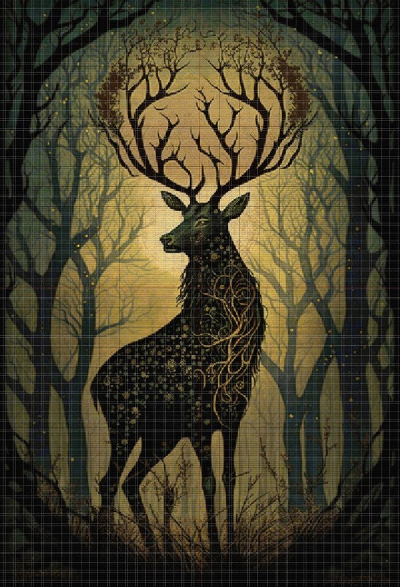 Stag Tile 01 Cross Stitch Pattern. Digital PDF Download. 60,000 ...
