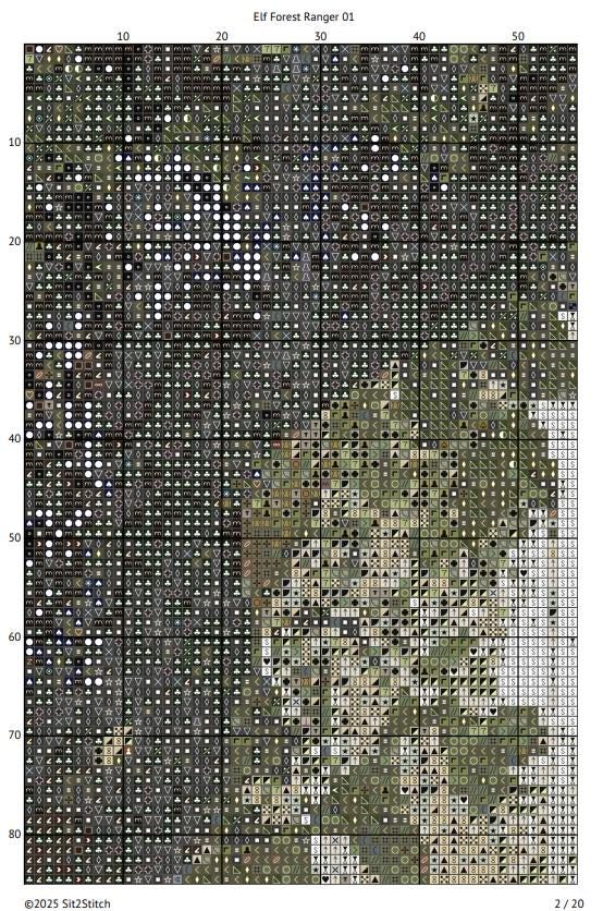 Elf Forest Ranger Cross Stitch Pattern. Instant PDF Download. 60k ...