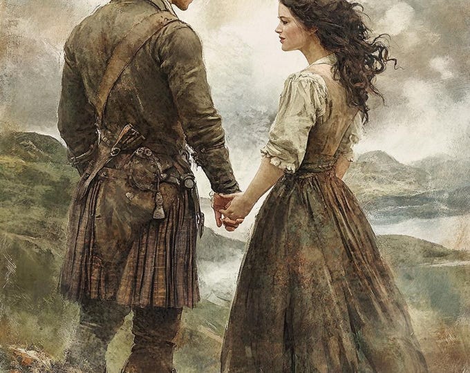 Outlander Inspired Cross Stitch Pattern - Jamie Claire Fraser Cross ...