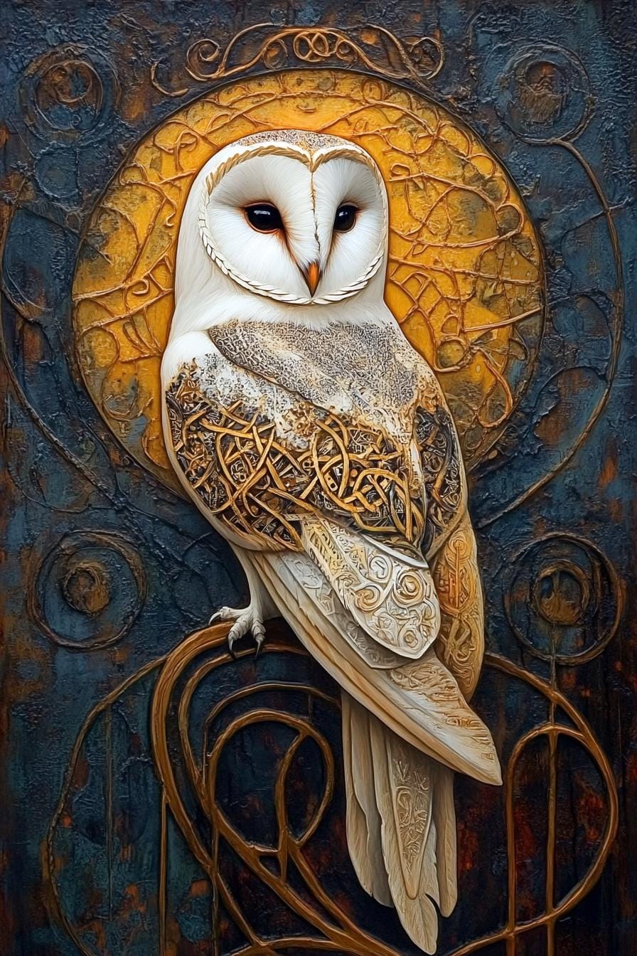 Celtic Pagan Barn Owl Cross Stitch Pattern. Digital PDF Download ...