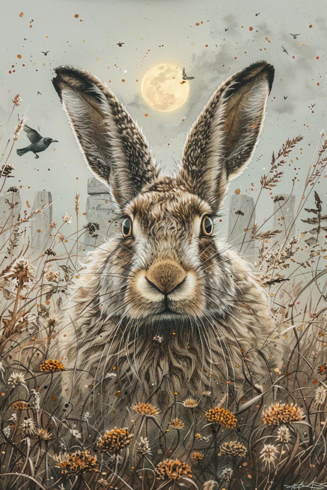 Brown Mountain Hare Cross Stitch Pattern. Instant PDF Download. 60,000 ...