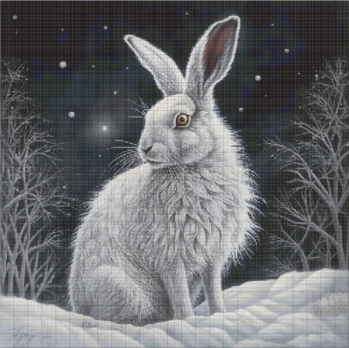 Snow Hare Cross Stitch Pattern. Instant PDF Download. 62,500 Stitches ...