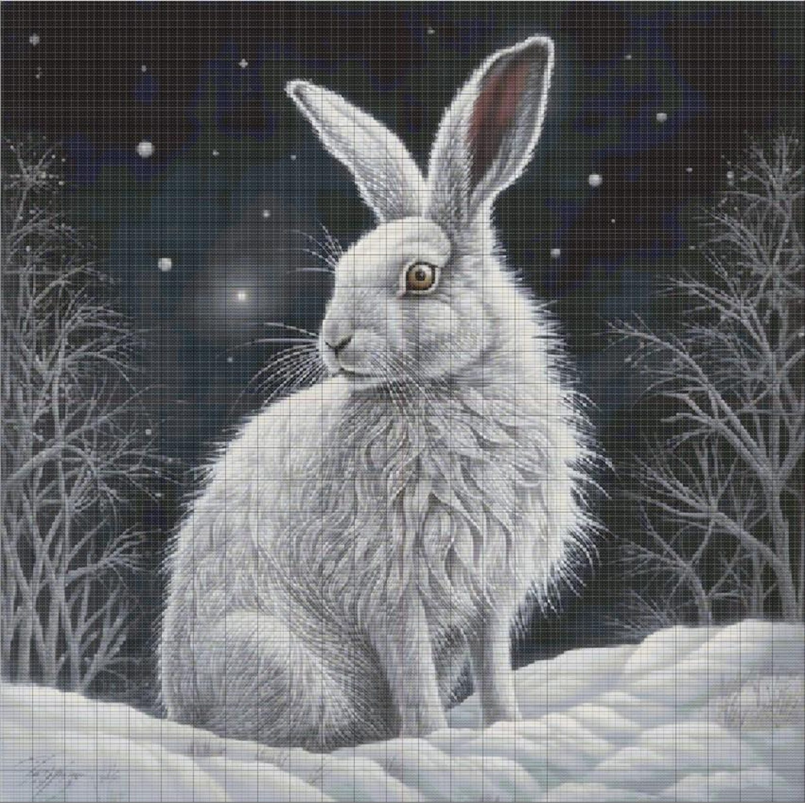 Snow Hare Cross Stitch Pattern. Instant PDF Download. 62,500 Stitches ...