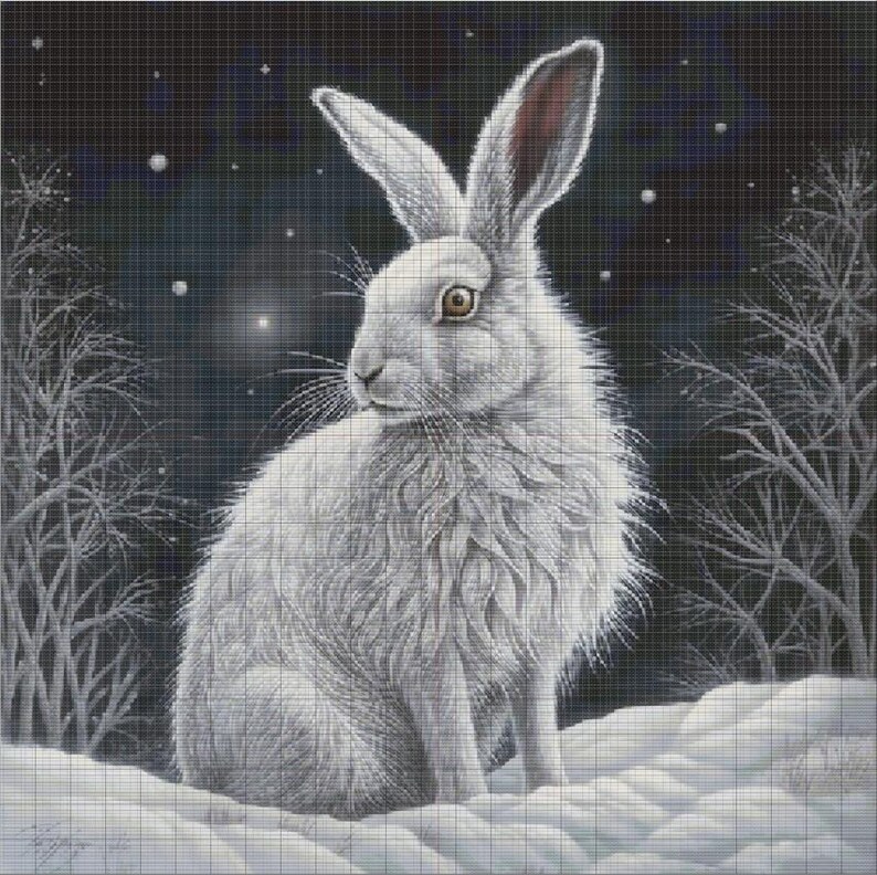 Snow Hare Cross Stitch Pattern. Instant PDF Download. 62,500 Stitches ...
