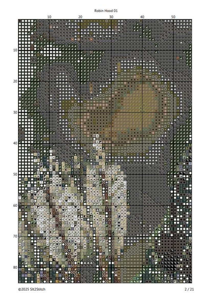 Robin Hood Cross Stitch Pattern. Instant PDF Download. 50,400 Stitches ...