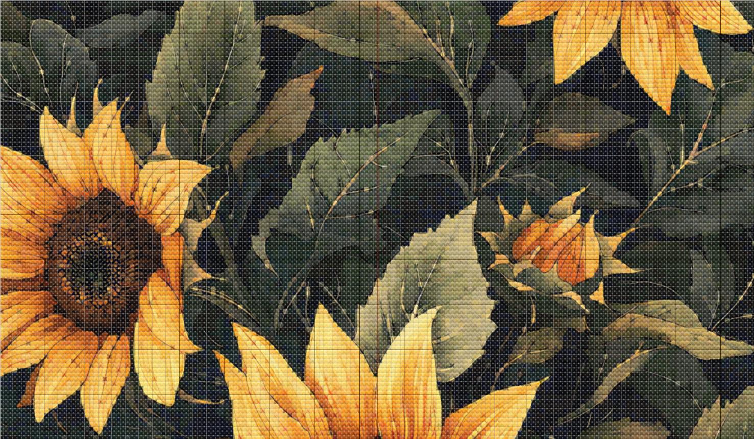 Sunflower Cross Stitch Pattern. Instant PDF Downloads. 50,400 Stitches ...