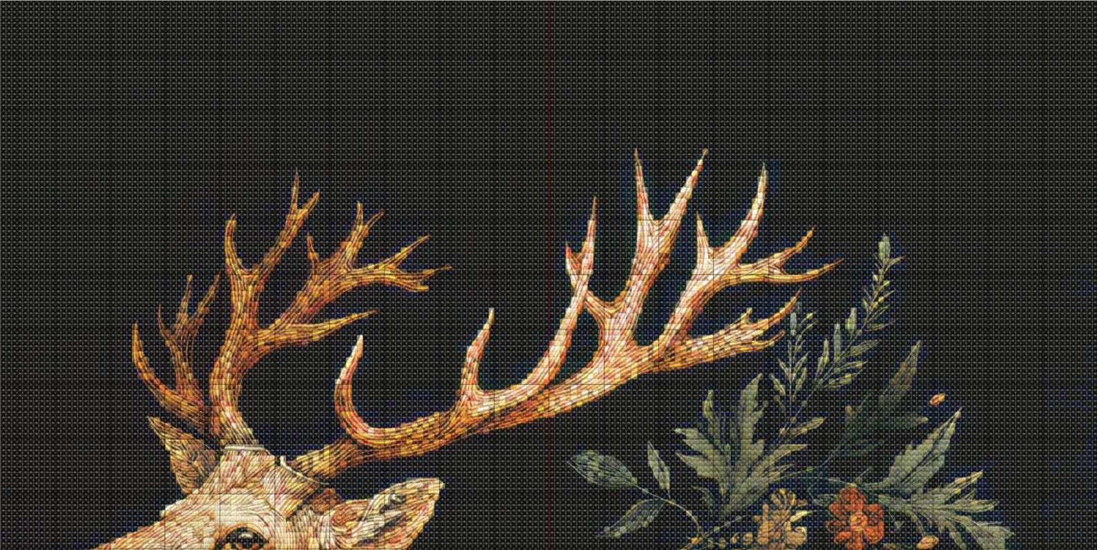 Floral Stag Cross Stitch Pattern. Instant PDF Download. 60k Stitches ...