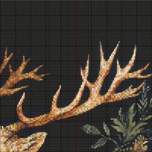 Floral Stag Cross Stitch Pattern. Instant PDF Download. 60k Stitches ...