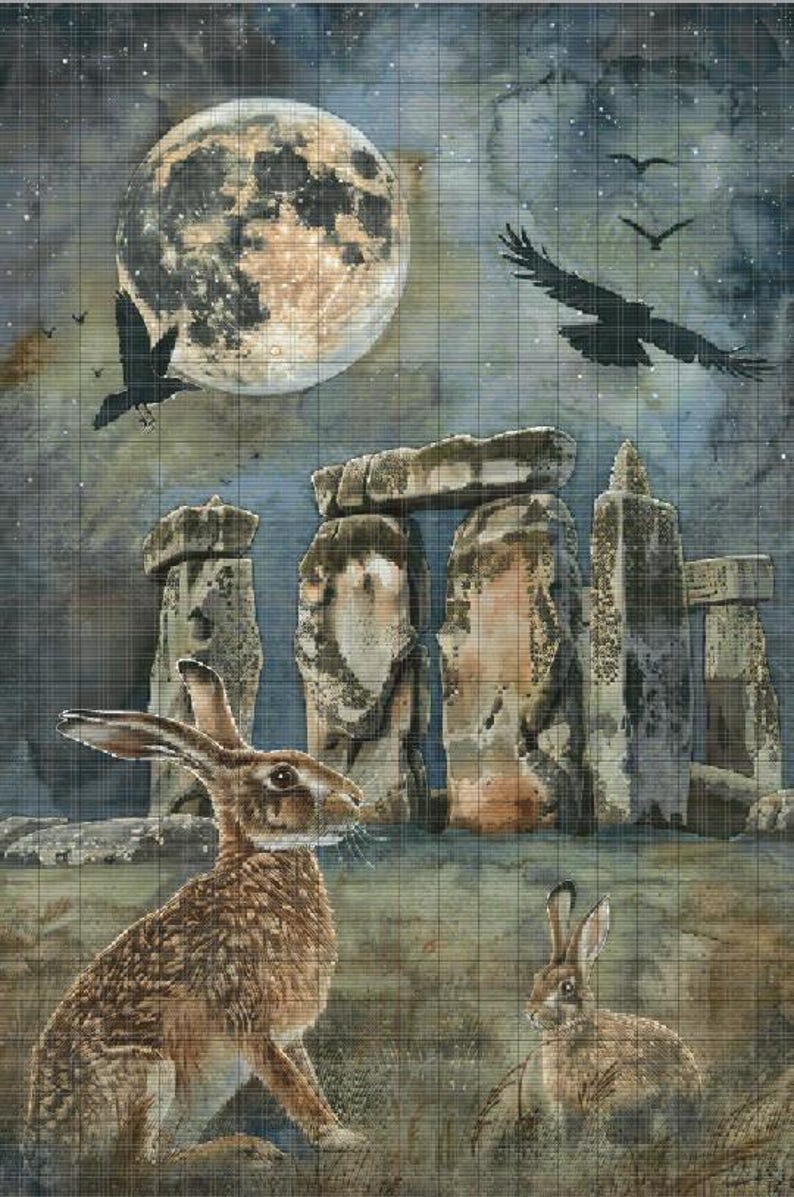 Henge Hare Cross Stitch Pattern. Instant PDF Download. 60.000 Stitches ...
