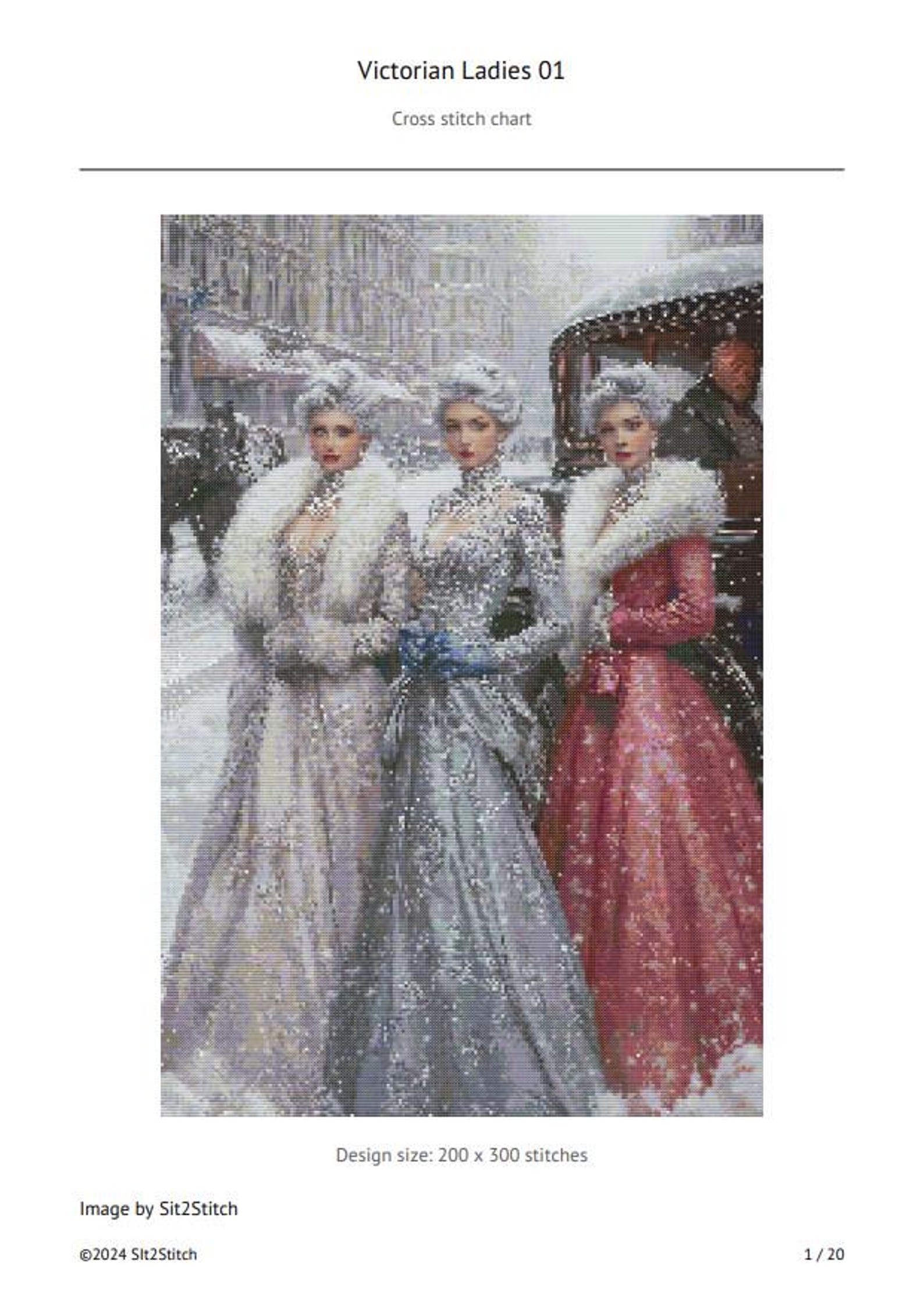 Victorian Ladies Cross Stitch Pattern. Instant PDF Download. 60,000 ...