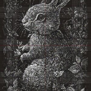 Black and White Rabbit Cross Stitch Pattern. Instant PDF Download ...