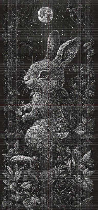 Black and White Rabbit Cross Stitch Pattern. Instant PDF Download ...