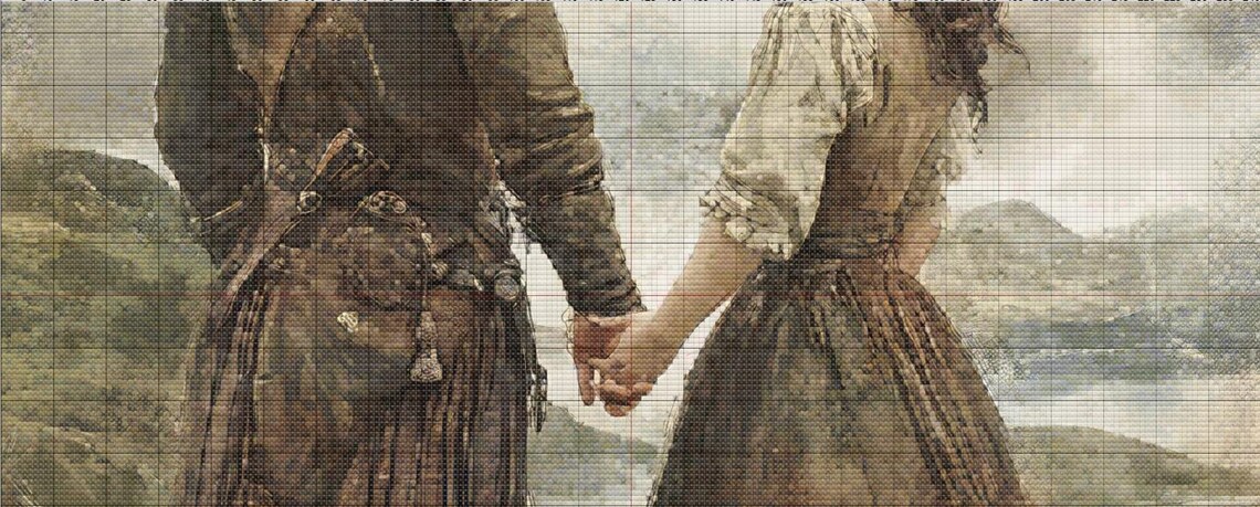 Outlander Claire Jamie Fraser Cross Stitch Pattern. Instant PDF ...