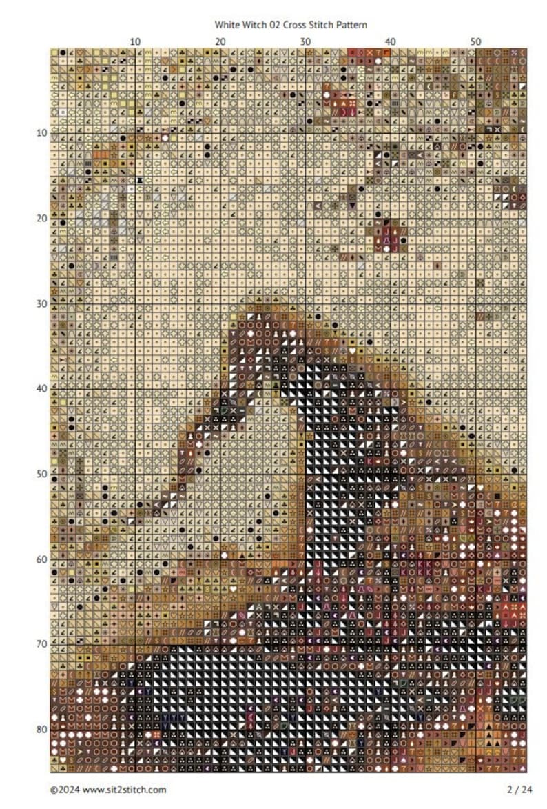 White Witch 02 Cross Stitch Pattern. Digital PDF Download. 60,000 ...