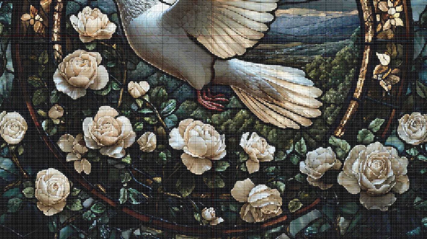 Peace Stained Glass Dove Cross Stitch Pattern. Instant PDF Download ...